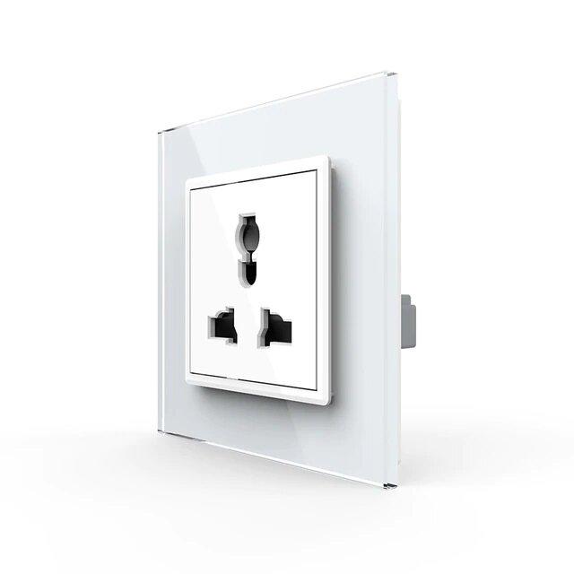 Розетка универсальная 12 стандартов в 1 белый стекло купить в Украине ...